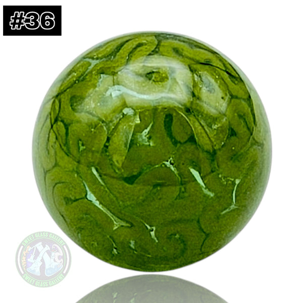 Algae - Marble #36 - Brain Tech Green – Sweet Glass Gallery